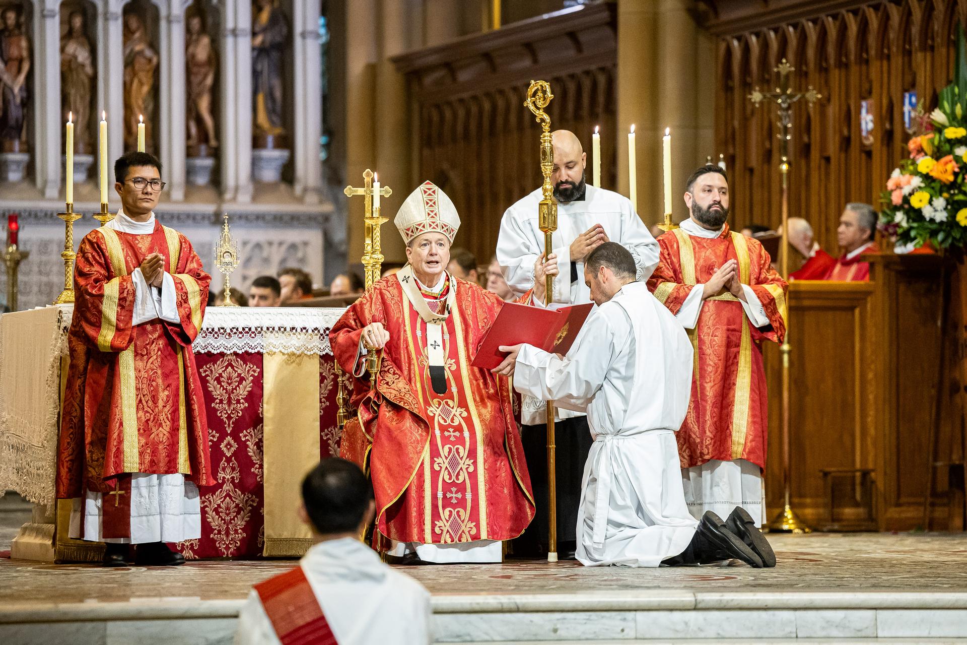 Archbishop Anthony Fisher OP giving his homily. Photo: Alphonsus Fok.